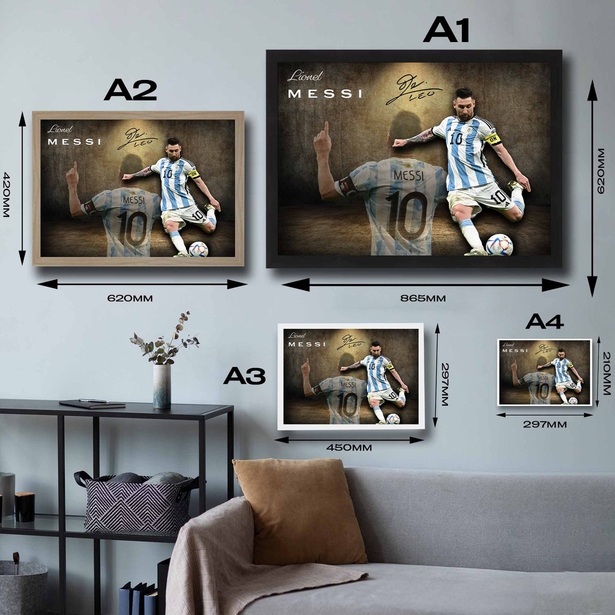 Lionel Messi Wall Art & Framed Prints | Perfect Gift | Football Decor ...